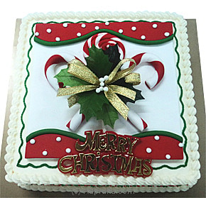 Fab | Ribbon Cake With Christmas Deco Price in Sri Lanka | Fab Cake
